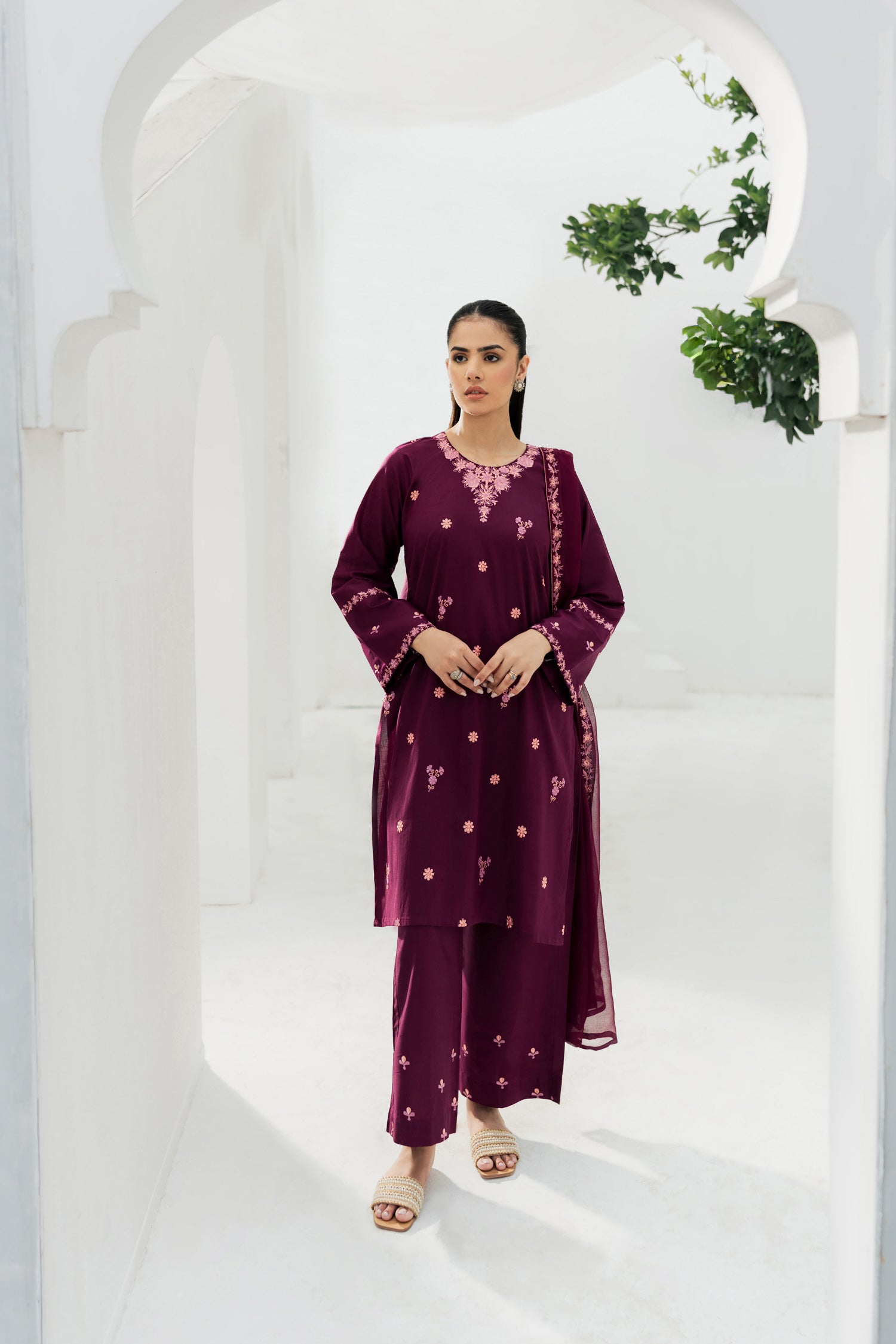 Daisy - 2pc/3pc Embroidered Suit – Noura Clothing